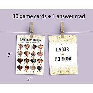 Muruseni Labor or Horror Baby Shower Game-31 Cards(Including Answers),Gender Reveal Party,for Mom, Dad, Kids, Women, Men, Gender Neutral Unisex Set