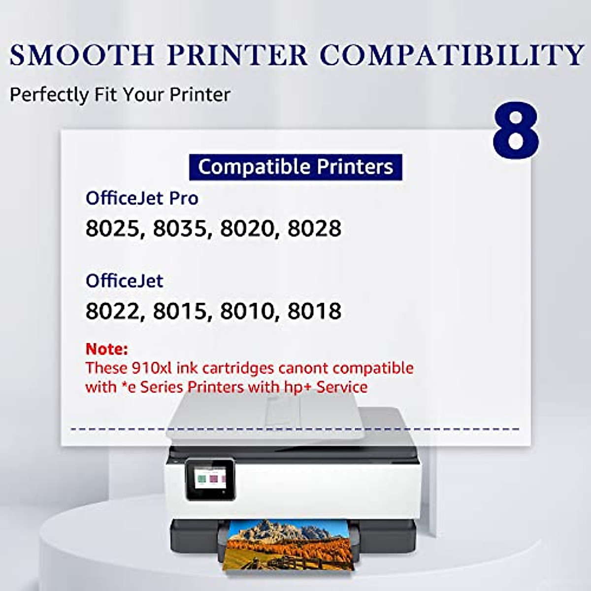 Mooho 910XL Ink Cartridges Replacement Compatible for HP 910 910 XL Ink Compatible with OfficeJet 8025 8035 8020 8022 8028 8015 for 910XL Ink Cartridges Combo Pack (4 Pack)