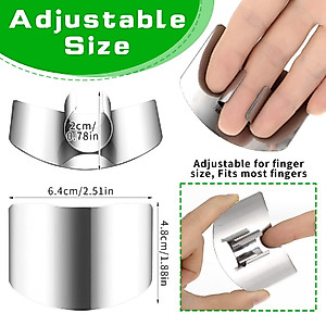 Andibro 4PCS Stainless Steel Finger Shield, Knife Finger Guards for Cutting Food and Vegetables Stainless Steel Finger Protector Safe Chopping Tools for Slicing Dicing Chopping