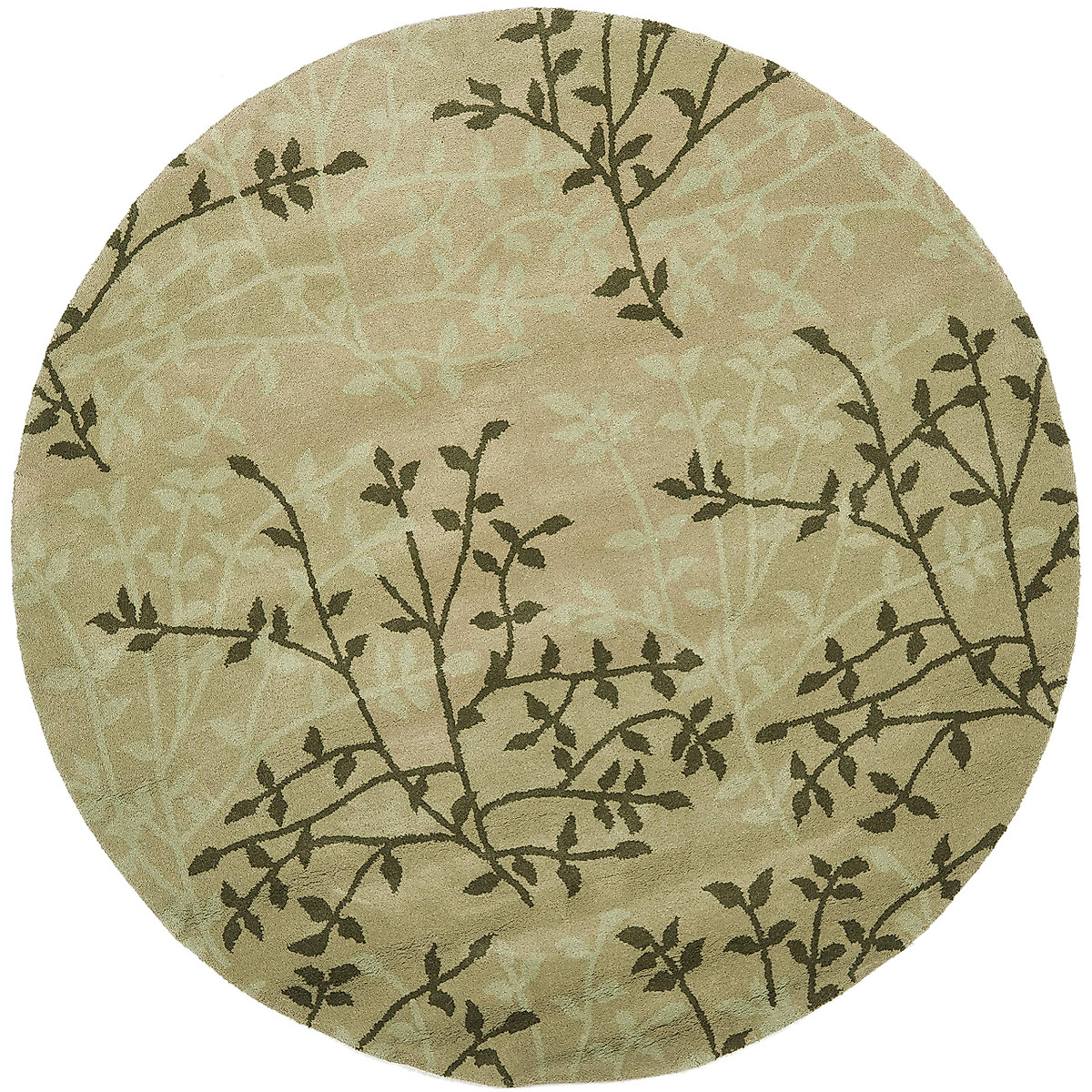 SAFAVIEH Soho Collection 6' Round Green/Multi SOH733A Handmade Premium Wool & Viscose Area Rug
