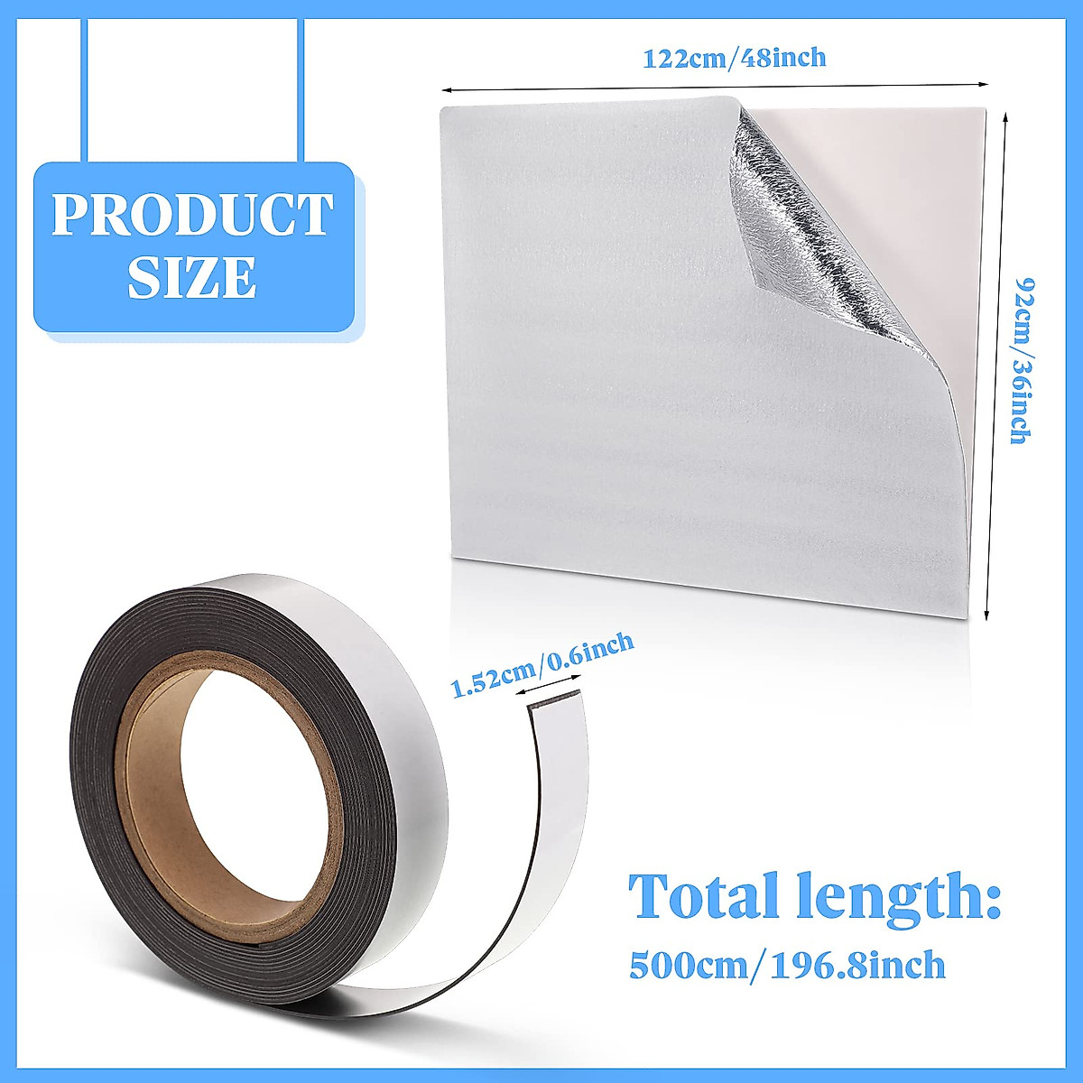 Attic Armour Attic Fan Cover, Attic Fan Cover Whole House Fan Cover Household Attic Fan Insulation Cover with Flexible Magnetic Tape Self Adhesive Magnet Strips for Ceiling Shutter (48 x 36 Inch)