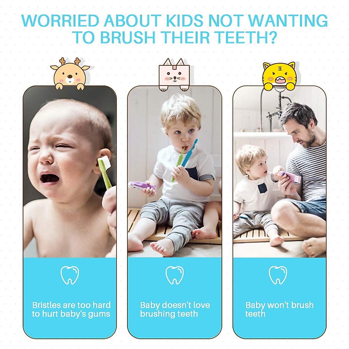 leyoung Kids Electric Toothbrush, Vibrating Toothbrush for Children Boys and Girls Age 3-13, with Smart Timer Rechargeable Electric Toothbrush, IPX7 Waterproof, Christmas Gift for Kids