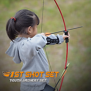 Elong Youth Recurve Bow and Arrow Set Outdoor with Quiver Children Junior Archery Beginner Longbow Target Training for Teen Teams Game