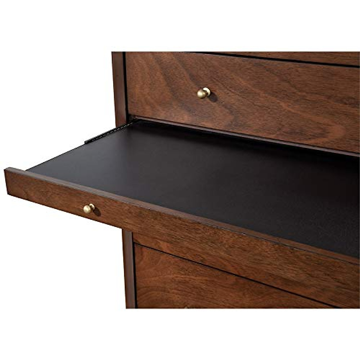 Alpine Furniture Flynn Mid Century 4 Drawer Storage Accent Chest in Walnut (Brown)