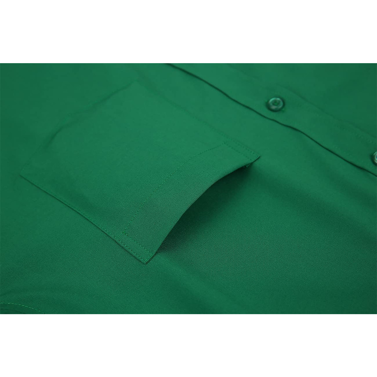 corfty Men Long Sleeve Dress Shirt - Regular Fit Stretch Free-Wrinkle Casual Button Down Shirt (Grass Green, XX-Large)