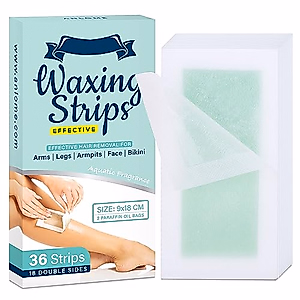 IKIMI Wax Strips Hair Removal: 36 Strips Body Waxing Kit for Face Legs Arms Armpits - Brazilian Bikini Waxing Strips for Hair Removal Women