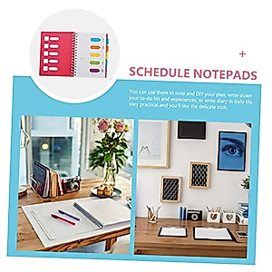 STOBOK 2pcs Notebook Prize Colorful Journal Daily Planner Book Digital Notepad Sketchbook Journal Notebooks for Work Time Management Jotters Coil Notepads Journey Handbooks