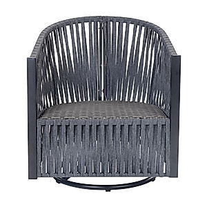 Yechen 3 Pieces Patio Bistro Set - Outdoor Swivel Bistro Table and Chairs Set of 2 with Cushion, High Back Patio Chairs Set of 2 with Metal Side Table, for Backyard Deck Porch Balcony