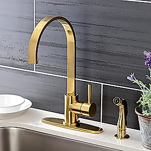 Kingston Brass LS8713DLSP Concord Kitchen Faucet, Brushed Brass