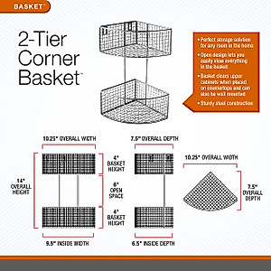 Spectrum Diversified 2-Tier Corner Basket, Satin Nickel