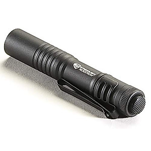 Streamlight MicroStream Ultra-compact Aluminum body with AAA alkaline battery, 3.5 Inch - 1.04 oz - 45 Lumens - 66318, Black