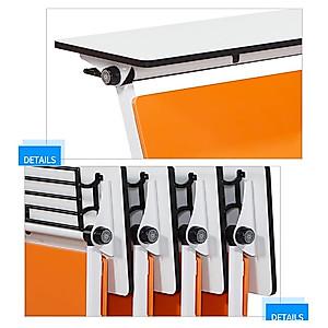 Foldable Meeting Table Set of 6,Flip Top Mobile Training Table with Modesty and Lockable Wheels, for Conference Rooms,Training Rooms,Media Centers,Classrooms (Color : A, Size : 120 * 60 * 75cm)