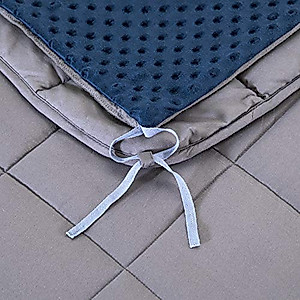 ART DEMO Demo Home Weighted Blanket with Removable Cover Full Size Bed for Individual Between 140-190 lbs WB-FL-NV-15LB Navy 60"×80" 15lbs