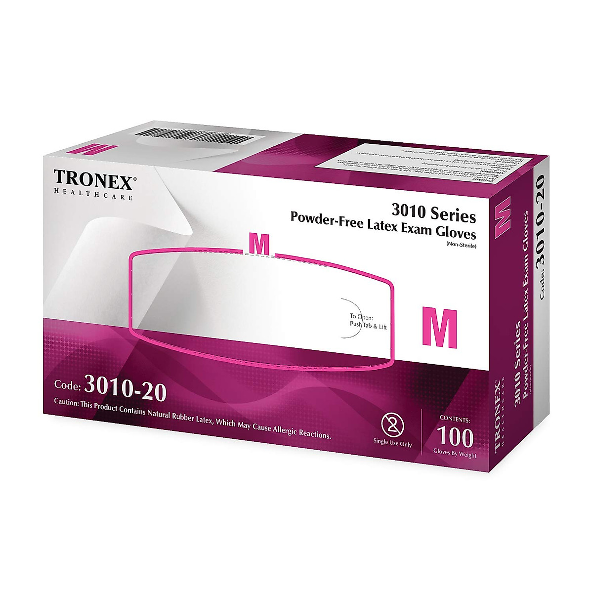 TRONEX 3010-Latex Exam Glove, Powder-Free, Smooth Finish (1000, Medium)
