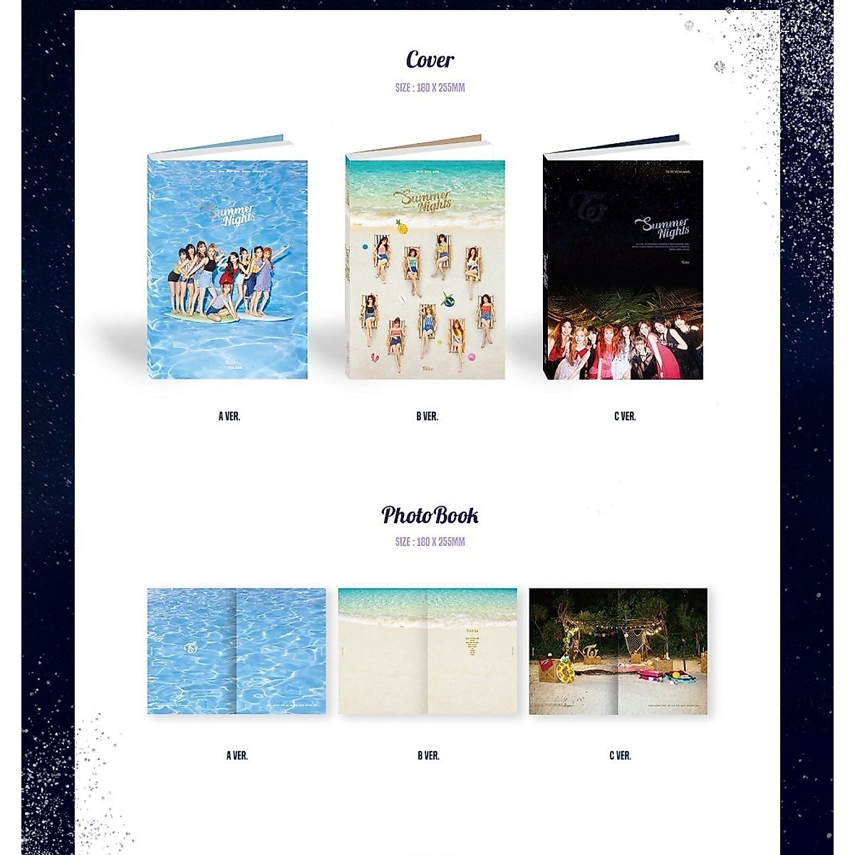 JYP TWICE - Summer Nights [C ver.] (2nd Special Album) CD+Photobook+Photocards+Folded Poster+Free Gift