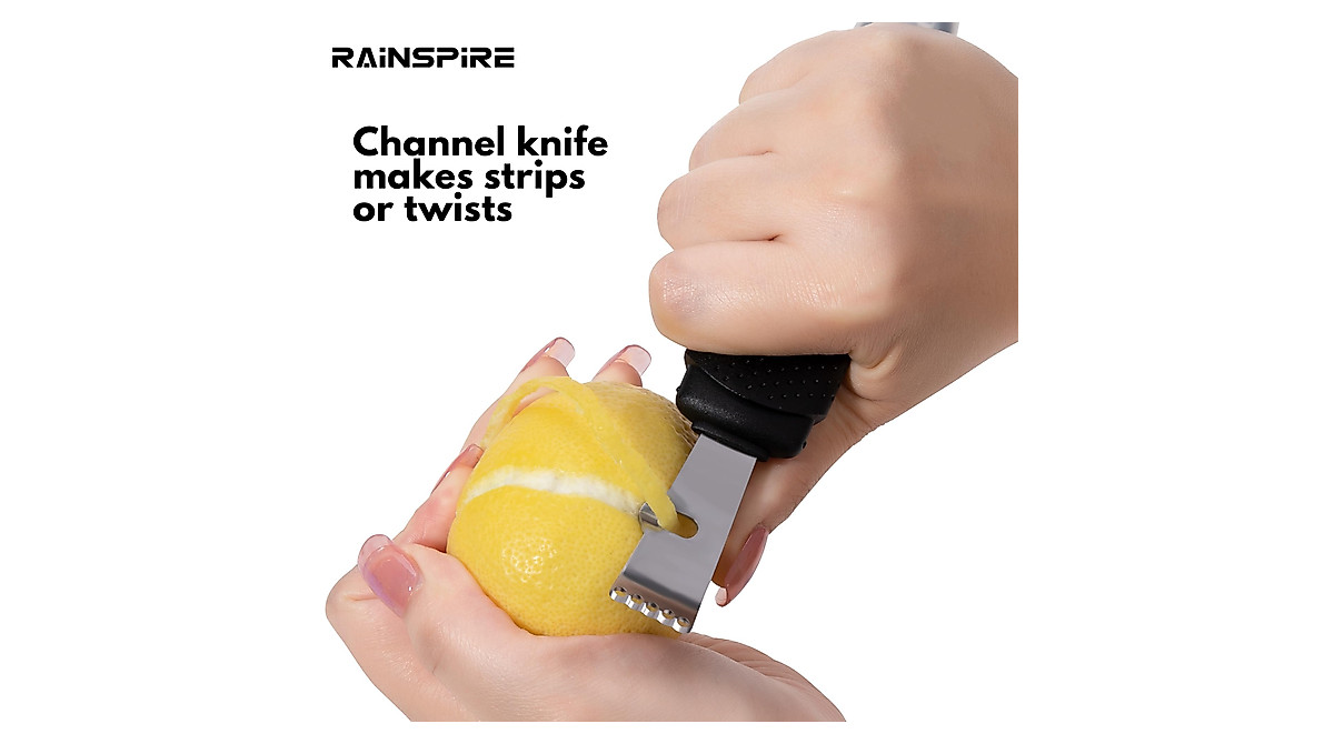 Rainspire Lemon Zester Tool - 2-in-1 Citrus Excellence