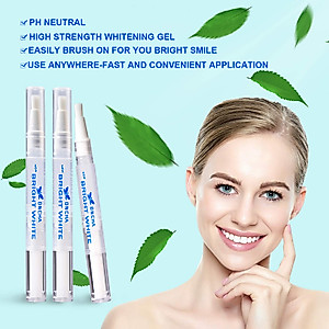 Teeth Whitening Pen 3 Pack, 35% Carbamide Peroxide, Effective, No Sensitivity, Easy to Use, Beautiful White Smile, Natural Mint Flavor