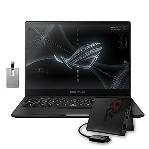 ASUS ROG Flow X13 13.4/ WUXGA Touchscreen Laptop, AMD R9 6900HS, 16GB LPDDR5, 1TB SSD, NVIDIA RTX 3050&XG Mobile Dock GC32L AMD RX 6850M XT, Backlit Keyboard, Win 11 Pro, Black, 32GB Hotface USB Card