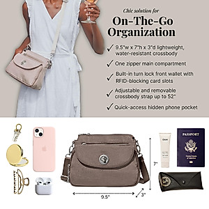 Baggallini Women's Calais Crossbody Bag, Portbello Shimmer