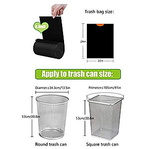 Besli 8 Gallon Black Drawstring Trash Bag Garbage Bag Trash Can Liner,0.9 Mil,90 Counts