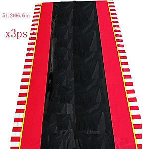 Obumi Cartoon Mouse Birthday Party Tablecloth Mouse Tablecover Birthday Decoration Mouse Birthday Party Supplies for Boys Girls 1st 2nd 3rd Birthday Decor (3), Red Black