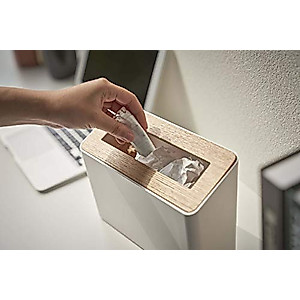 Yamazaki Countertop Waste Bin Home Table Top Plastic | Trash Can, One Size, Walnut