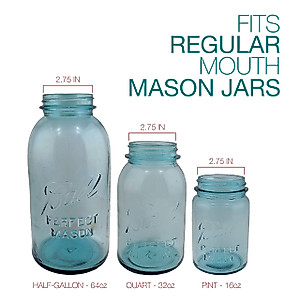 Ergo Spout mason jar pitcher, mason jar pour spout lid, pancake maple syrup dispenser, salad dressing dispenser (REGULAR MOUTH, White)