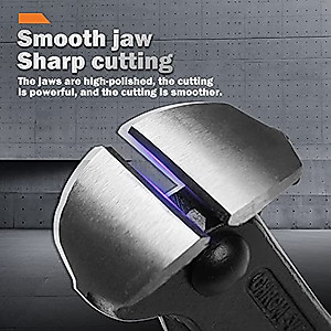 KSEIBI 141150 End Cutting Pliers 7 Inch Grip Handle Black Finish Chrome Vanadium Steel Carpenter Pincer, Nippers Tool, Cat Paw, Nail Remover, Rivet Cutting Pliers, Steel Wire Cutter Construction Tool