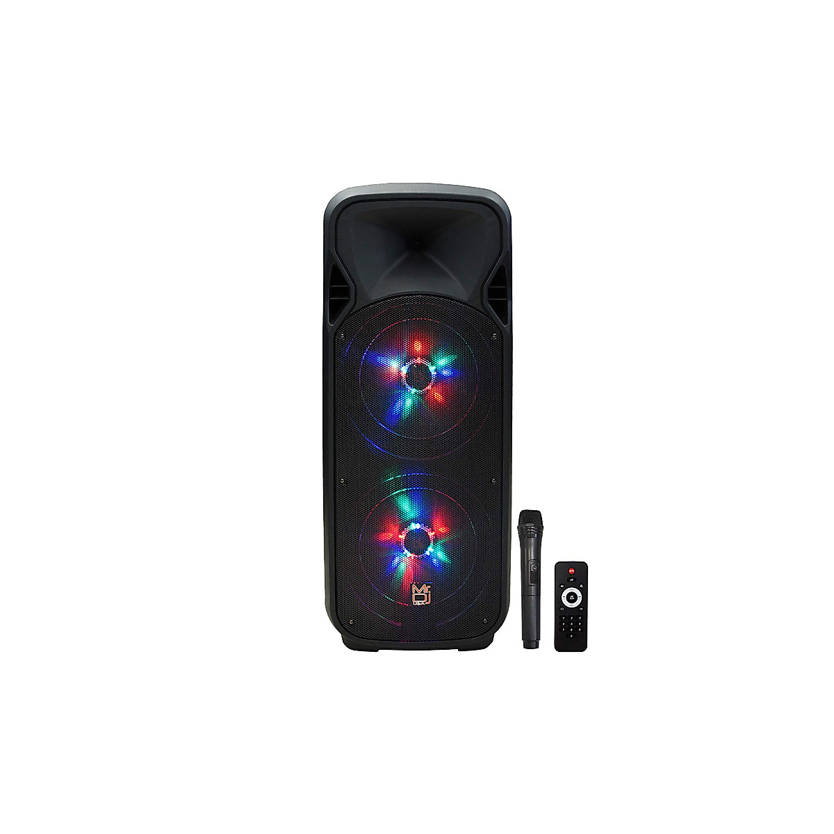 Mr. Dj AFTER PARTY Dual 15" 5000 Watt Max Power Speaker with Built-in Bluetooth & Battery LCD/MP3/USB/SD Slot