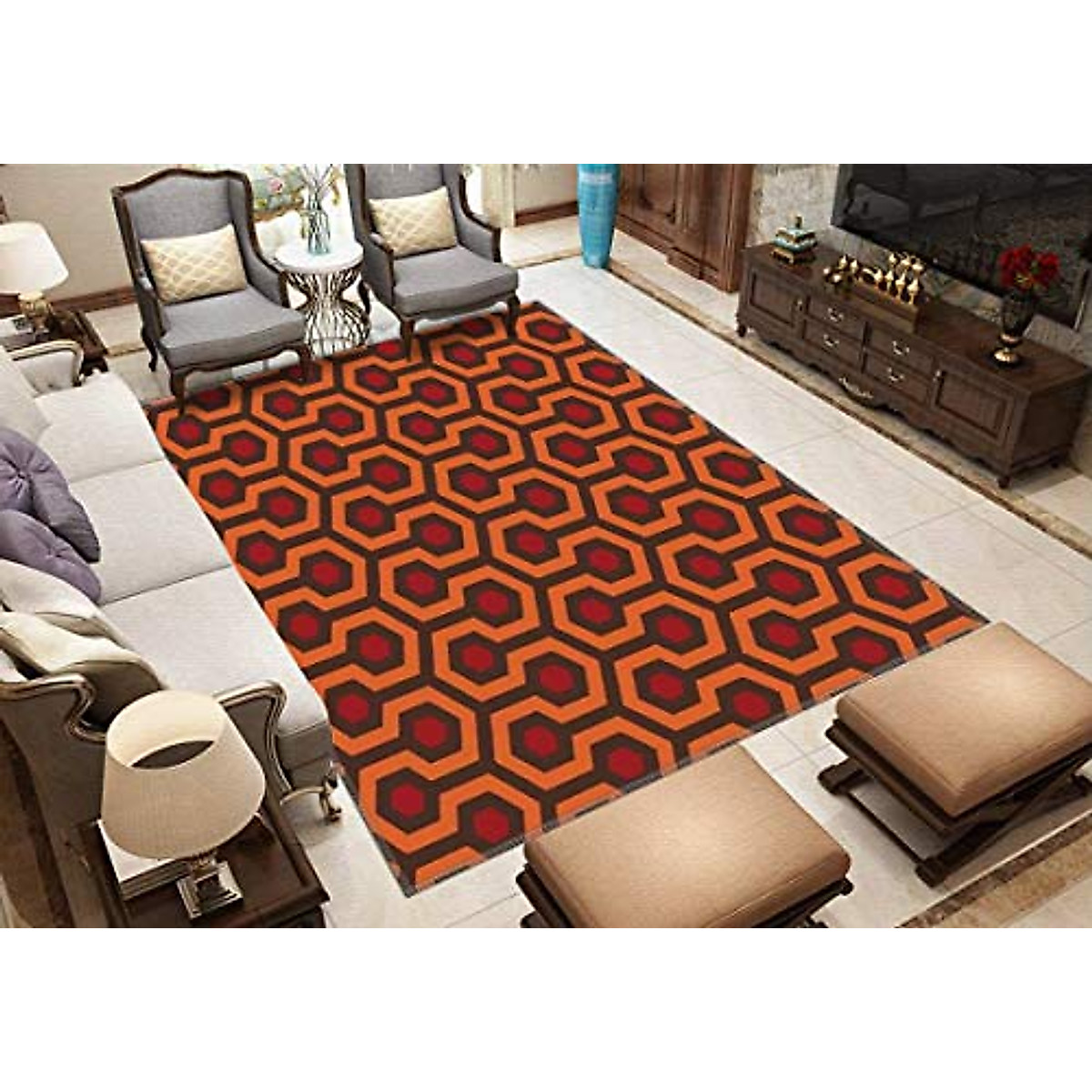 Redrum Overlook Hotel Carpet Stephen King's The Shining Area Rugs Non-Slip Floor Mat Doormats Home Runner Rug Carpet for Bedroom Indoor Outdoor Kids Play Mat Nursery Throw Rugs Yoga Mat