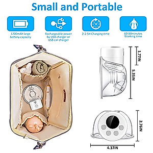 Electric Breast Pump,Wearable Breast Pump,Hands-Free & Portable Breastpump,Quiet Breastfeeding Pump with LCD Display
