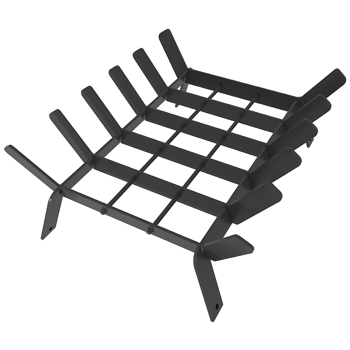 AnBaiMei 17 Inch Heavy Duty Fireplace Grate, Small Fire Wood Log Burning Rack Holder with 6 Support Bars for Indoor Outdoor Fire Place Accessories, Wrought Iron Firewood Stove Insert, Black