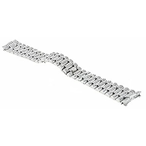 Ewatchparts 20MM 18KW PRESIDENT WATCH BAND WITH ALL DIAMOND LINKS COMPATIBLE WITH ROLEX DAY DATE 8CTS