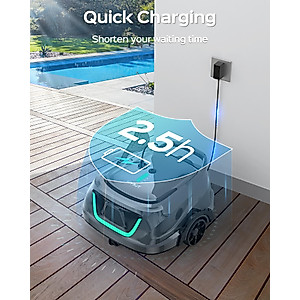 WYBOT Robotic Pool Cleaner with 2.5H Fast Charging, Cycle Cleaning, Ideal for Flat-Bottomed Pools