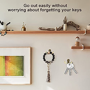 Pusunas Key Chains Women for Car Key Ring Bracelet,Keychain Wristlet,Silicone Beaded Bangle Chains