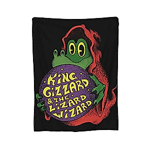 King Music Gizzard and Lizard and Wizard Comfortable and Warm Super Soft Blanket for Home Decoration Anti-Fleece Flannel Blanket, Suitable for Adults and Children 50"x40"