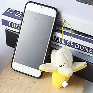 SKCAEX Cute Stuffed Peeling Banana Doll Toy, Cartoon Doll Soft Birthday Gift PP Cotton Peeling Banana Shape Plush Doll Pendant for Decoration