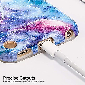 iPod Touch 7th Generation Case with 2 Screen Protectors, IDWELL iPod Touch 6 iPod 5 Case, Slim FIT Anti-Scratch Flexible Soft TPU Bumper Protective Case(Latest Model,2019 Release), Blue Fantasy Sky