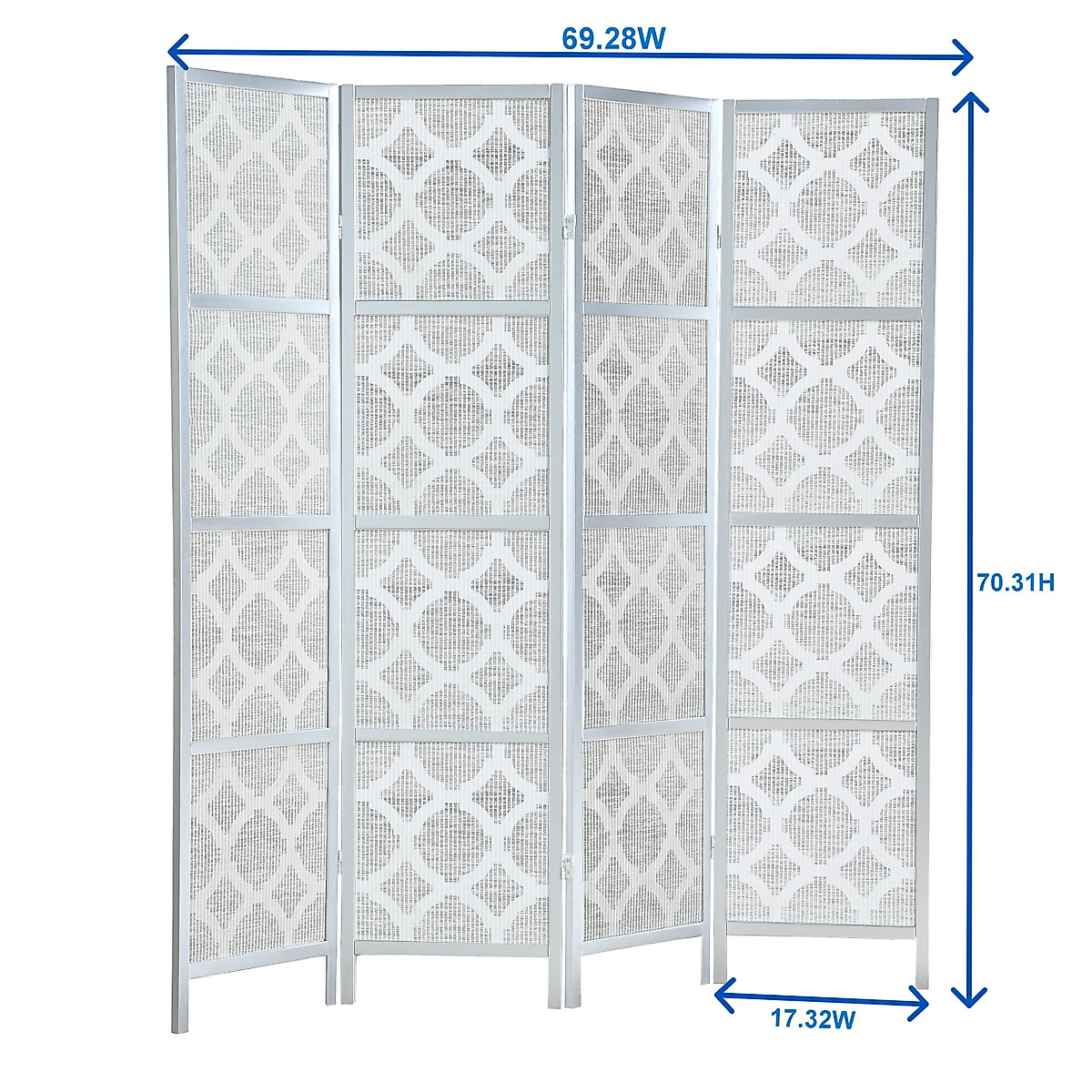 NicBex Room Divider 4 Panel Room Dividers with Quarterfoil Diamond Design Partition Room Dividers and Folding Privacy Screens Wall Divider for Home, Room Separation,69.28"W x 17.32"D x 70.31"H, Gold