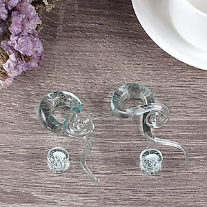 TOPBRIGHT 0G 00G 1/2 inch Spiral Glass Tapers with Jellyfish Ear Expander Plugs Glass Ear Piercing Gauges
