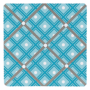 Sweet Jojo Designs Turquoise Blue Gray and White Mod Elephant Fabric Memory/Memo Photo Bulletin Board