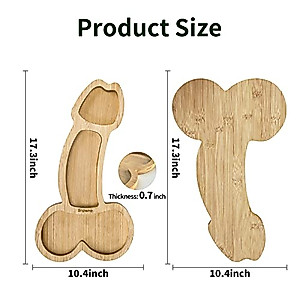 Snpwne Upgraded 17.3 * 10.4in Bamboo Charcuterie Boards and Cheese Board Set,Aperitif Board,Perfect House Warming Gift,Housewarming Gift, Bachelor Party Gift, Gag Gift, White Elephant GIft