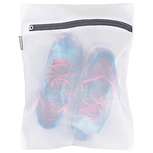 iDesign Mesh Laundry Bag with Built in Zipper for Delicates – Medium, 12" x 16", White