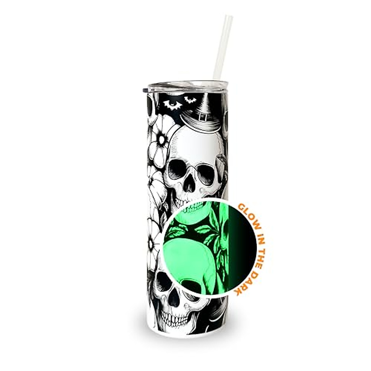 Hogg 30oz Sublimation Glow in the Dark Tumbler Case (25 Units), Glow in the Dark Sublimation Tumblers 30 oz, Blank Tumblers in Bulk, Glows After Exposure to Light - Green Tumbler