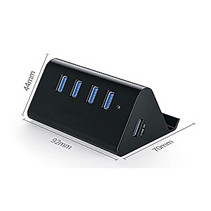 SJYDQ 5Gbps High Speed Mini 4 Port USB3.0 HUB Splitter for Desktop Laptop with Stand Holder for Phone Tablet PC