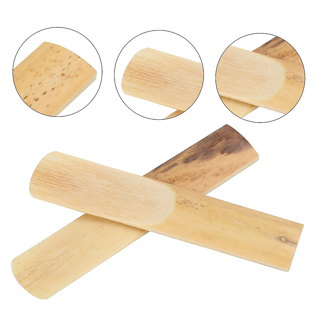 10PCs Tenor Saxophone Reeds Tenor Sax Accessories With Plastic Protective Cover Woodwind Musical Instrument Accessories for Beginners Educators Students