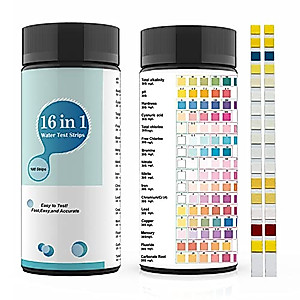 16 in 1 Water Test Kits,100 PCS Drinking Water Testing Strips,Tap and Well Water Test Strip Quick & Easy Testing for pH, Lead, Chlorine, Hardness,Nitrate,Iron,Copper and More