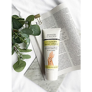 Advanced Clinicals Collagen Hand & Body Cream Skin Care Moisturizer Lotion For Dry Cracked Skin. Soothing & Hydrating Plant Collagen Lotion W/Aloe Vera, Green Tea, & Shea Butter, Large 8 Fl Oz