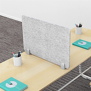Icegrey Acoustic Desk Divider Privacy Panel Removable Sound Absorbing Desk Partition Board with 2 Clips for Student Call Centers Offices Braries Classrooms Library, Dark Grey, 23.4x15.6
