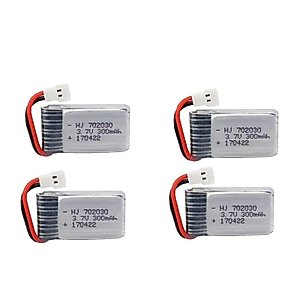3.7V 300mAh Lipo Battery for FQ777 FQ17WUdi U816 U830 F180 E55 Hubsan H107 Syma X11C FY530 RC Drone Battery UAV Battery Charger (Color : 2pcs)